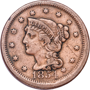 1854 Braided Hair Large Cent | Littleton Coin Company