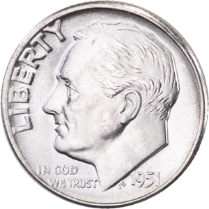 1951 Roosevelt Silver Dime MS60 | Littleton Coin Company