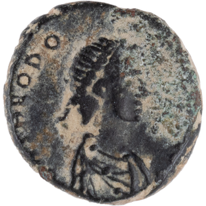 A.D. 402-450 Theodosius II Bronze Reduced Follis | Littleton Coin Company