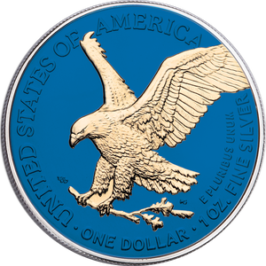 2023 Blue Titanium Gold-Plated Silver Eagle | Littleton Coin