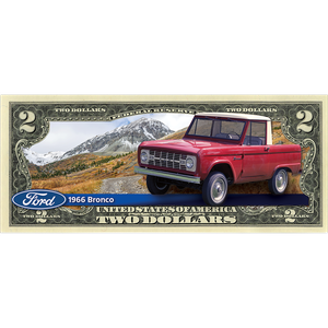 1966 Ford Bronco Colorized $2 Note | Littleton Coin Company